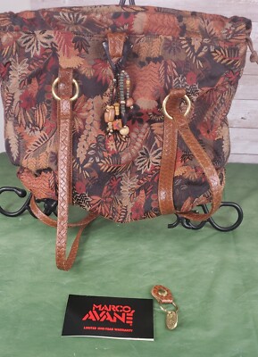 1990 Vintage Marco Avane Tapestry Purse Key Chain Charm Beaded Tassel ...
