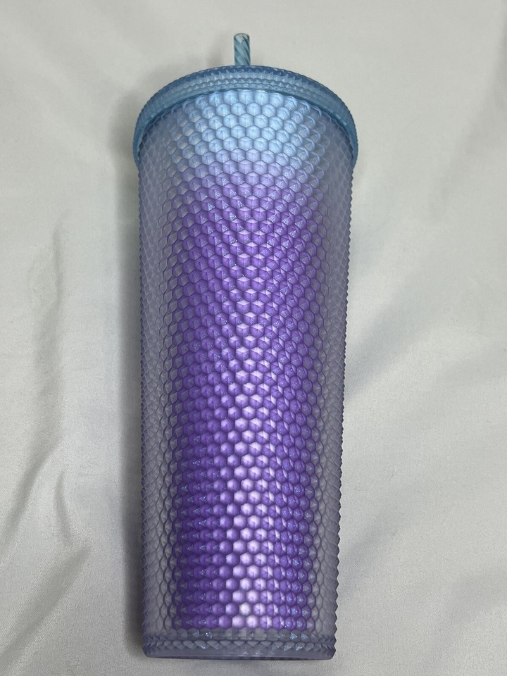 New Starbucks 2024 Studded Blue Purple Lilac Ombre Cold Cup Tumbler ...