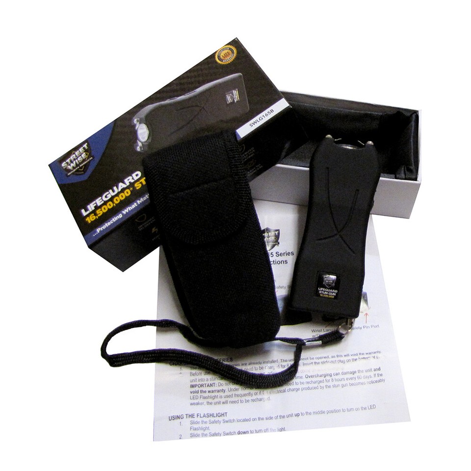 Streetwise LIFEGUARD Stun Gun Flashlight 16,500,000 Volt Holster Palm ...