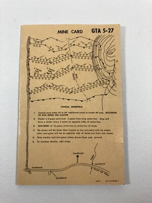 US Army Military GTA 5-27 Informational Mine Card Document | eBay