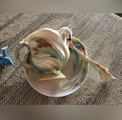 Franz Porcelain Collection Southern Splendor tea cup set Swans Kathy ...