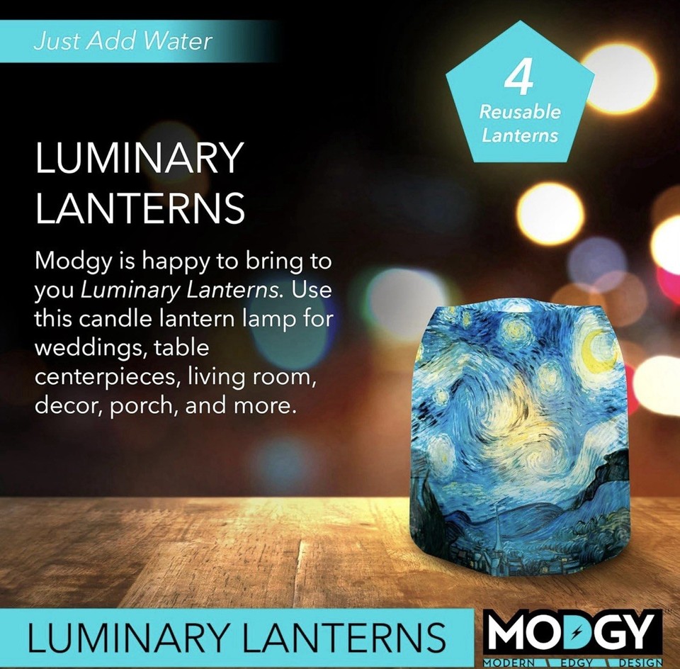 New! MODGY Vincent Van Gogh Starry Night Luminary Lanterns Indoor ...