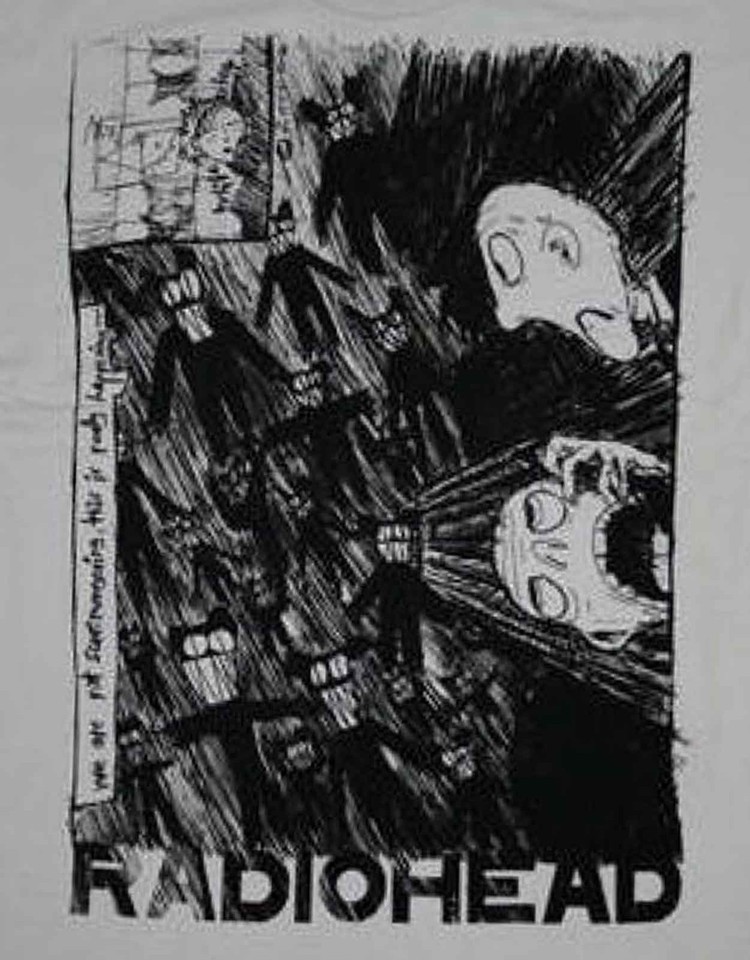 Radiohead T Shirt Scribble Band Logo new Official Mens Grey | eBay