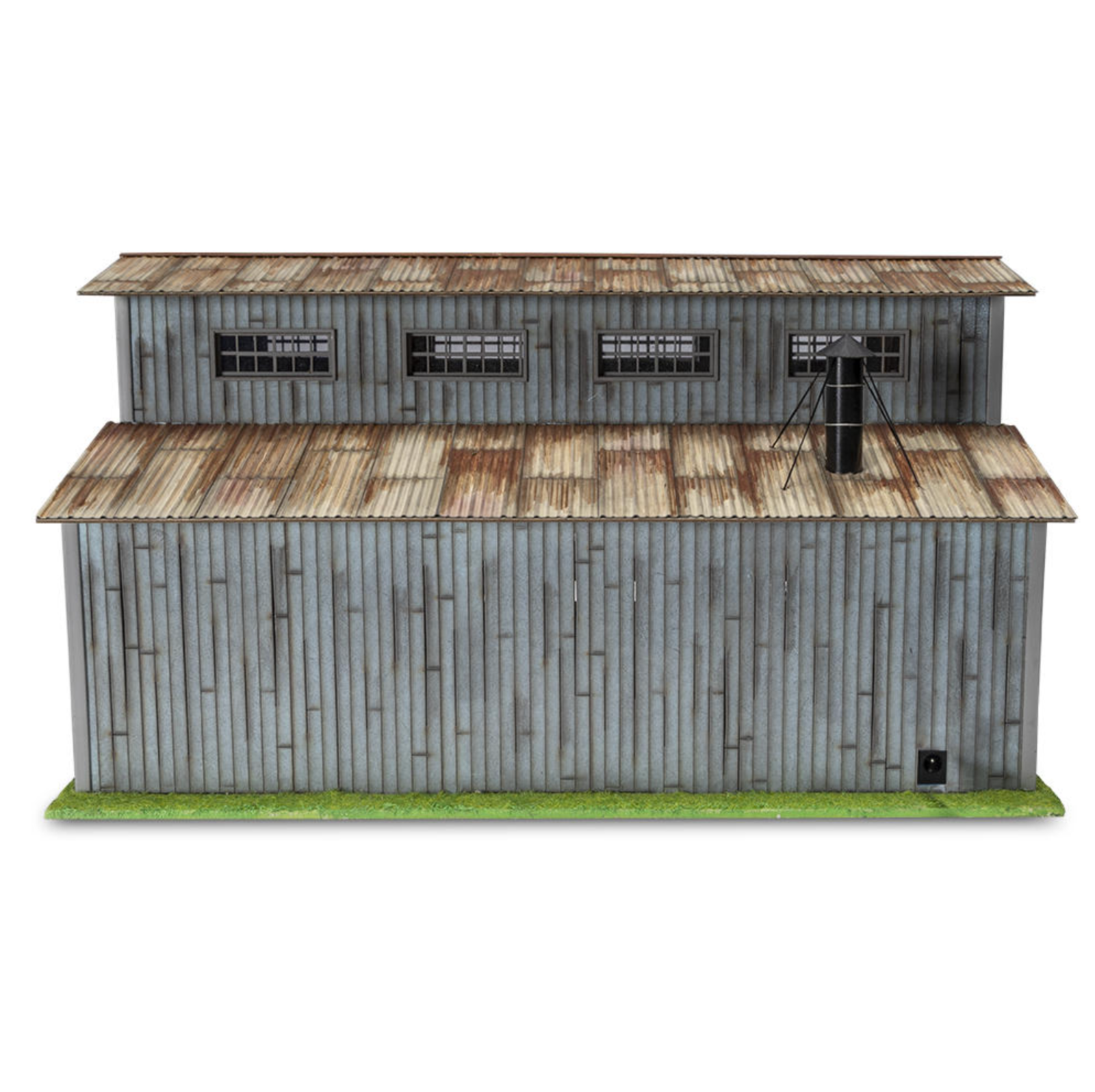 O Scale Lumber Yard Building with Sliding Doors Prelit LED w/ Figures ...