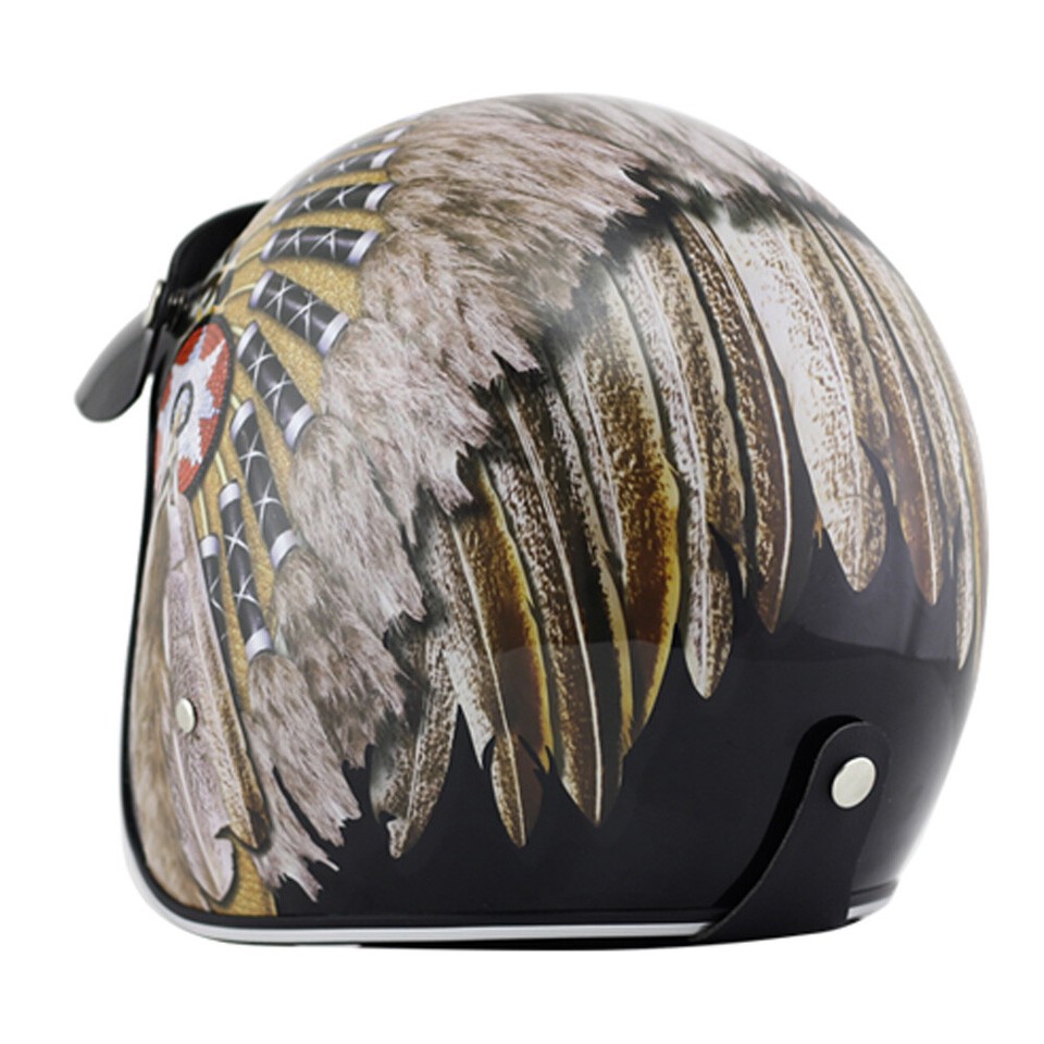 DOT Retro Open Face 3/4 Motorcycle Helmet Cruiser Helmet Scooter ...