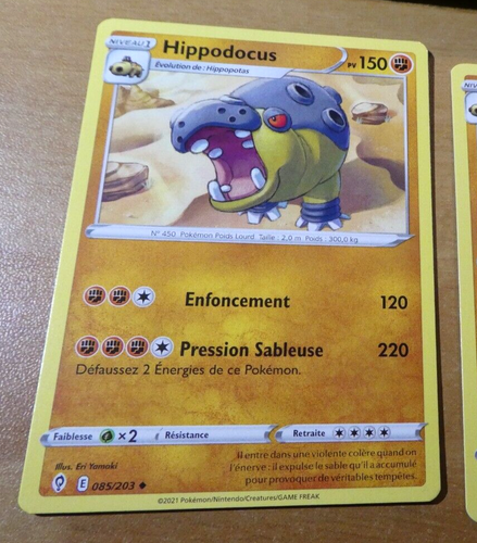 POKEMON EVOLUTION CELESTE FRANCAISE CARD CARTE Hippodocus 085/203 FR M ...