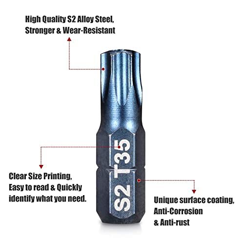 ARUCMIN 16-Piece Security Torx Bit Set T5-T50, Tamper Resistant Star ...