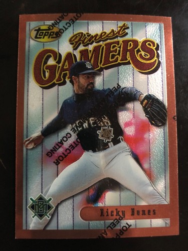 1996 Topps Finest Gamers Common #55 Brewers Ricky Bones Baseball Card ...