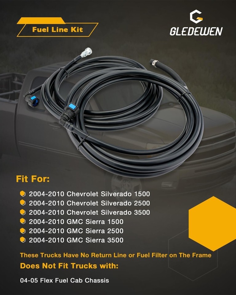 Fuel Lines Kit, Compatible with 2004-2010 Chevy Silverado GMC Sierra ...