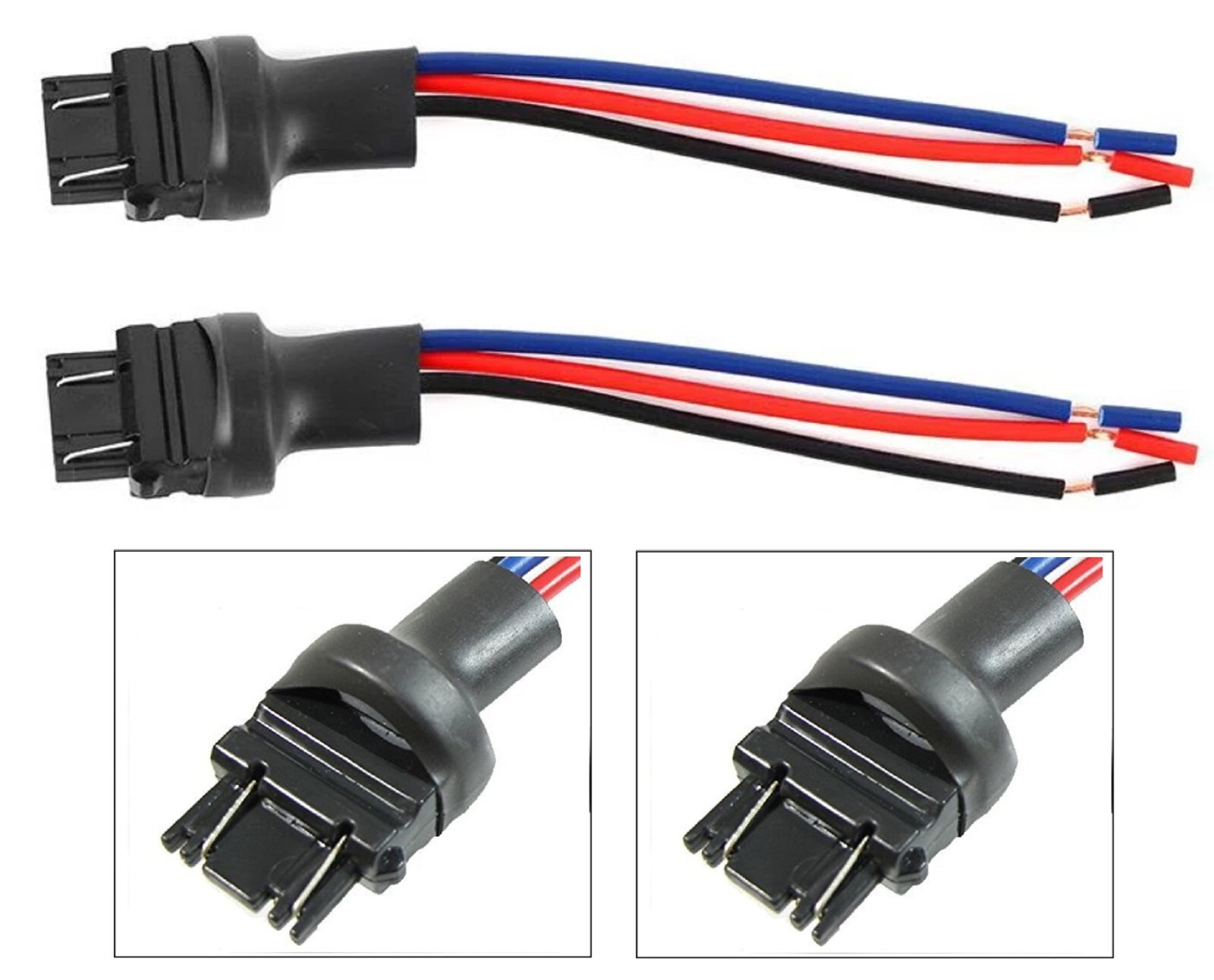 Pigtail Wire Male Socket 3157 T25 Two Harness Cable Back Up Reverse ...
