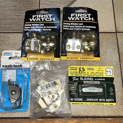 5-Qty Window Locks for Sash, Venting, and Sliding Windows Brass ...