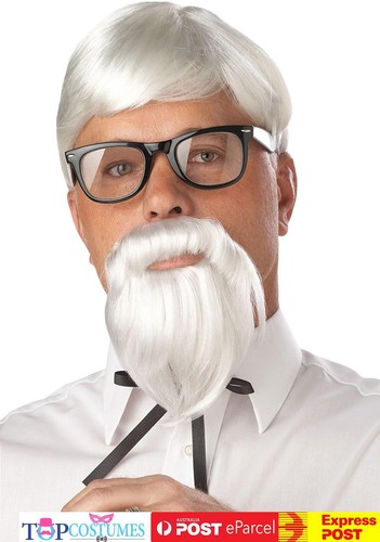Colonel Sanders Uncle Sam Costume Wig & Moustache KFC Historical ...