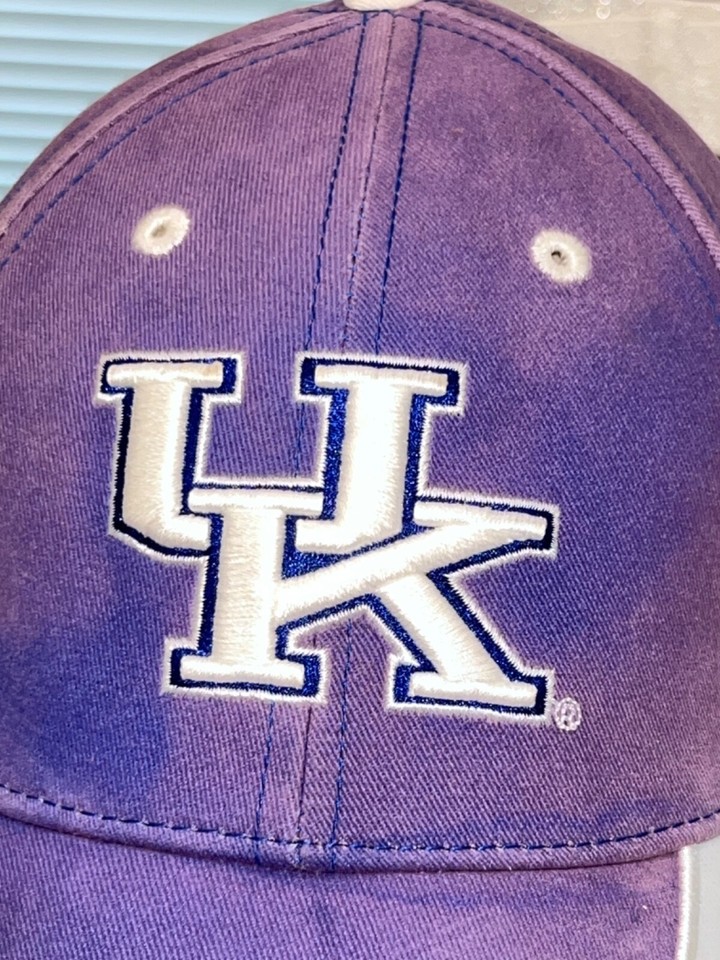 University of Kentucky UK letters Faded Blue/Purple worn Hat Cap Strap ...