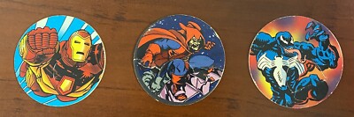 3 Vintage 1994 Toy Biz Marvel Spider-Man Pogs - Iron Man, Hobgoblin ...