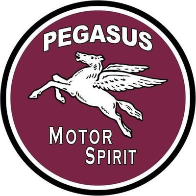 Pegasus Motor Spirit, Gasoline NEW Sign: 14" Dia. Steel Round | eBay