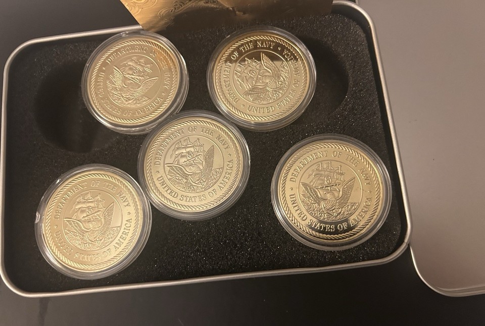 Air Craft Carrier Commemorative Coins Set with Iron Box | eBay UK