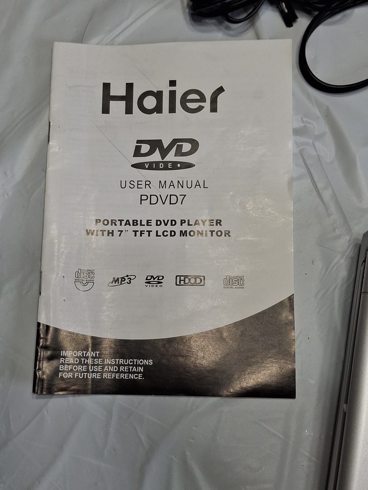 Haier Portable DVD Player 7 in LCD TFT Screen PDVD770 w Accessories ...