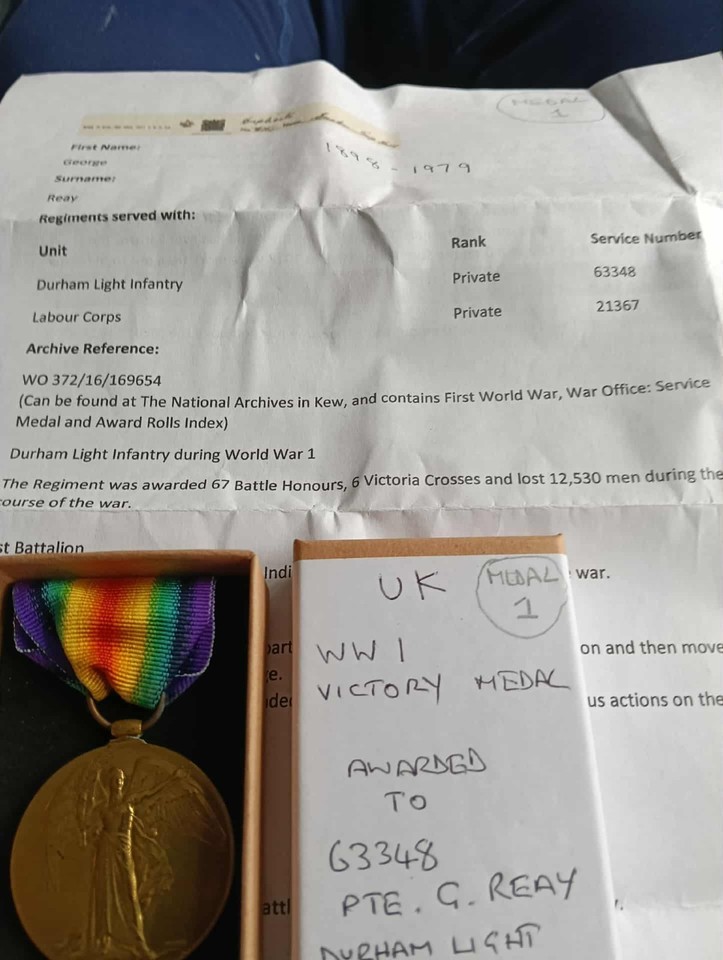 WW1 Victory Medal pte G Reay | eBay UK