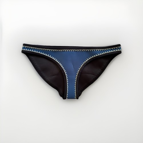 Triangl triangle Neoprene Blue white black Crochet bikini Bottom Size ...