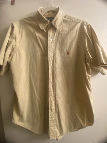 Ralph Lauren M Yellow, Red Pony Short Sleeve Button Down Classic Fit ...
