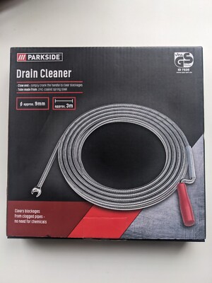 Parkside Drain cleaner - 9mm zinc coated spring steel Claw - Approx 3m ...