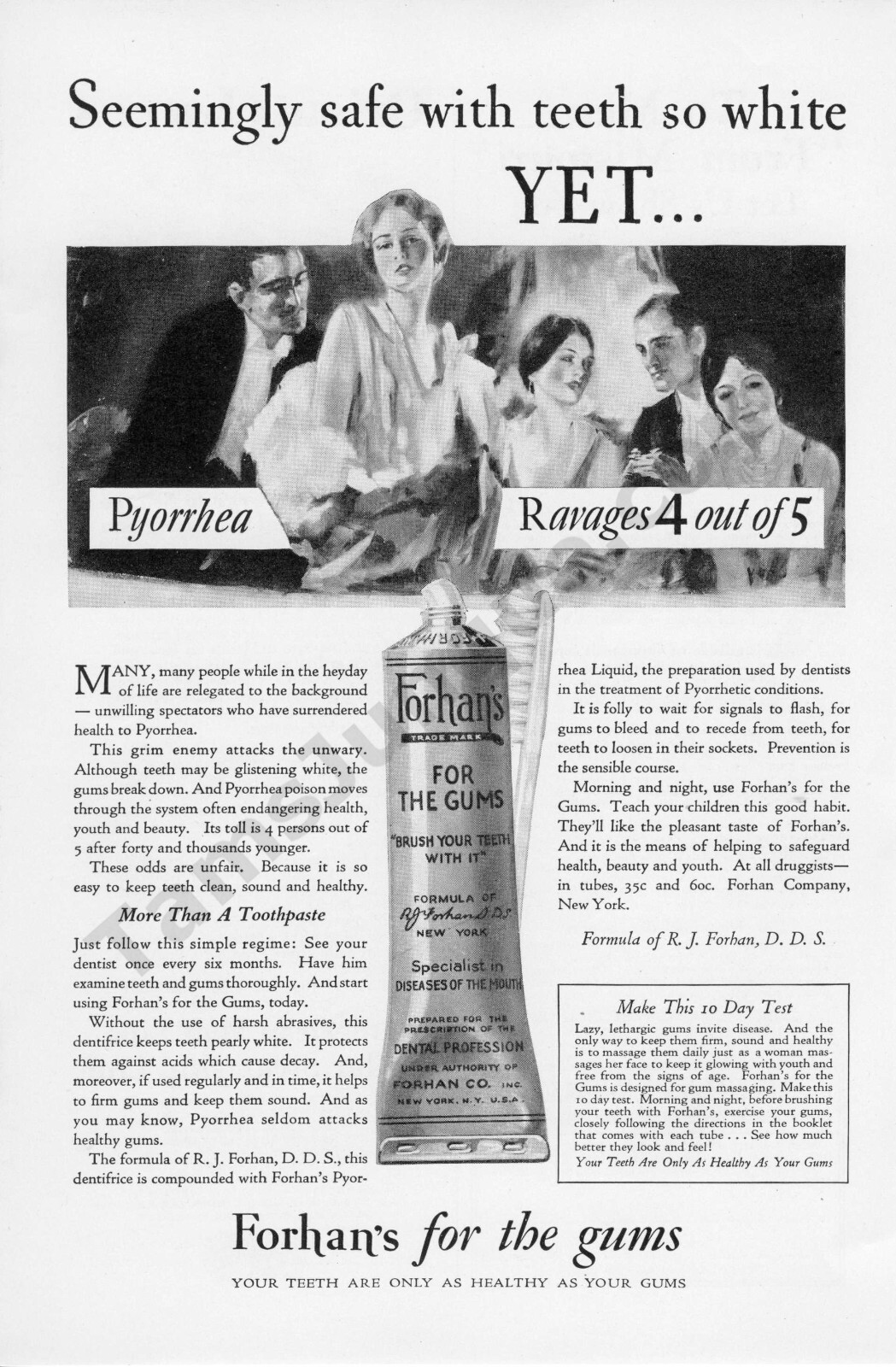 1928 Forhan's Toothpaste Antique Collectible Magazine Ad, Original | eBay
