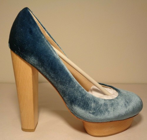 Madison Harding Size 7.5 M SPOCK Dust Blue Velvet Heels Pumps New Women ...