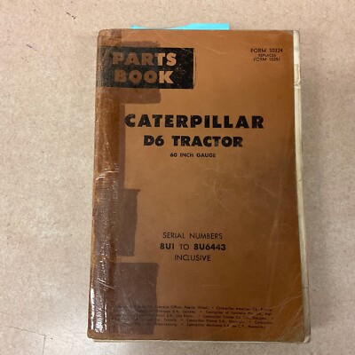 CAT Caterpillar D6 PARTS MANUAL BOOK CATALOG LIST TRACTOR BULLDOZER sn ...