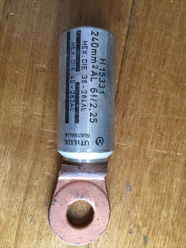 Utilux BI-METAL CRIMP LUG 130mm Length M12 Friction Welded- 240mm² ...