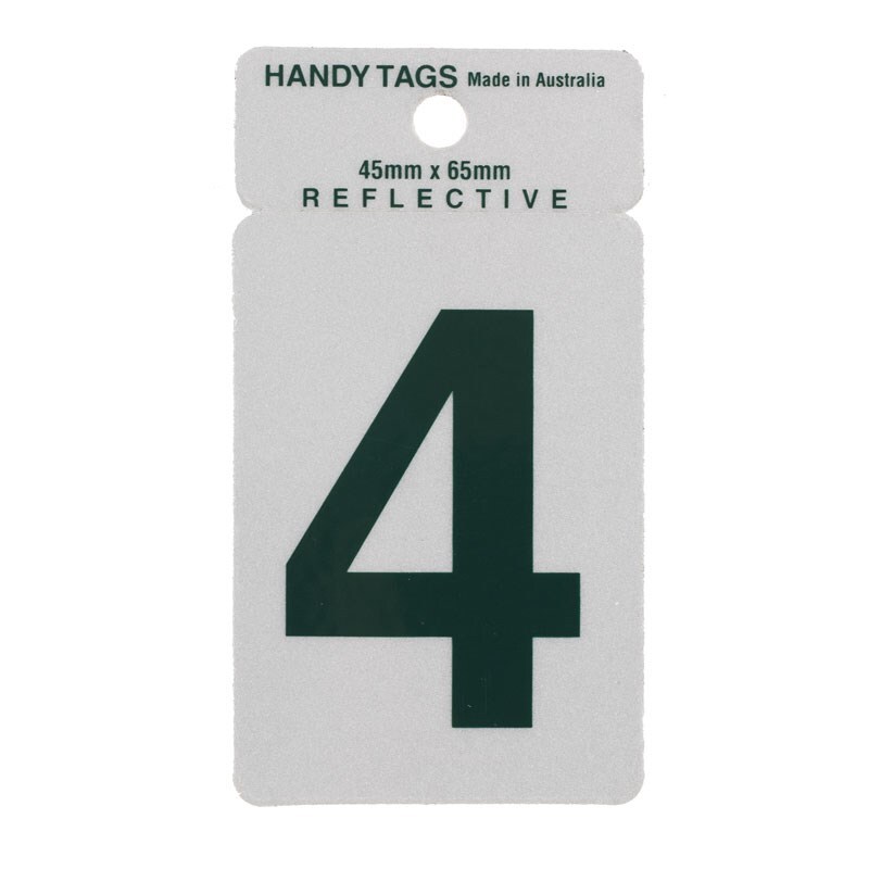 VIC NEW Handy Tags Reflective Green Letterbox Number 45 x 65mm 4 | eBay