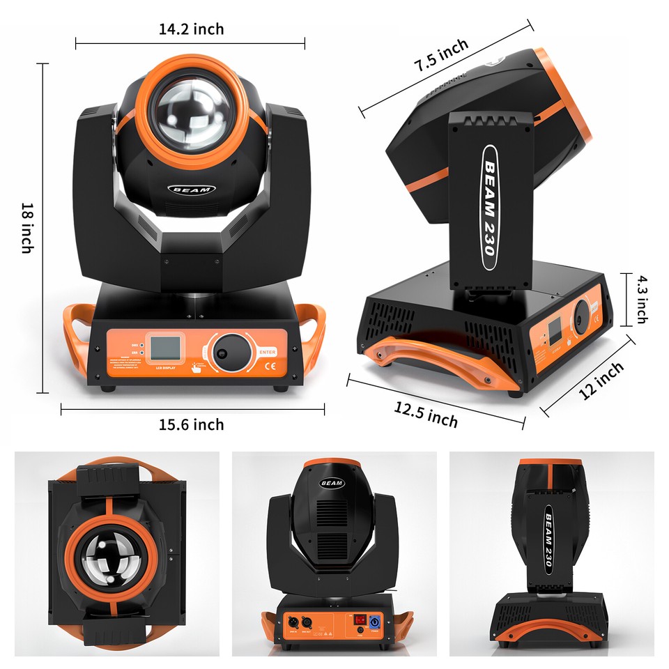 230W 7R Zoom Moving Head Beam Sharpy DMX 8+16 Prism 17Gobo Strobe Stage ...