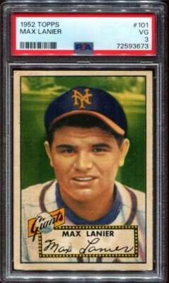 PSA 3 VG 1952 TOPPS MAX LANIER #101 GIANTS 93673 SD164 | eBay