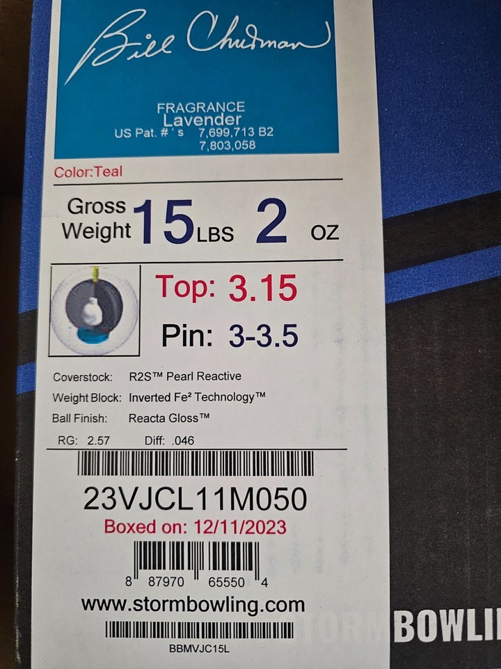 15LB Storm Bill Chrisman Limited Edition Bowling Ball NIB | eBay