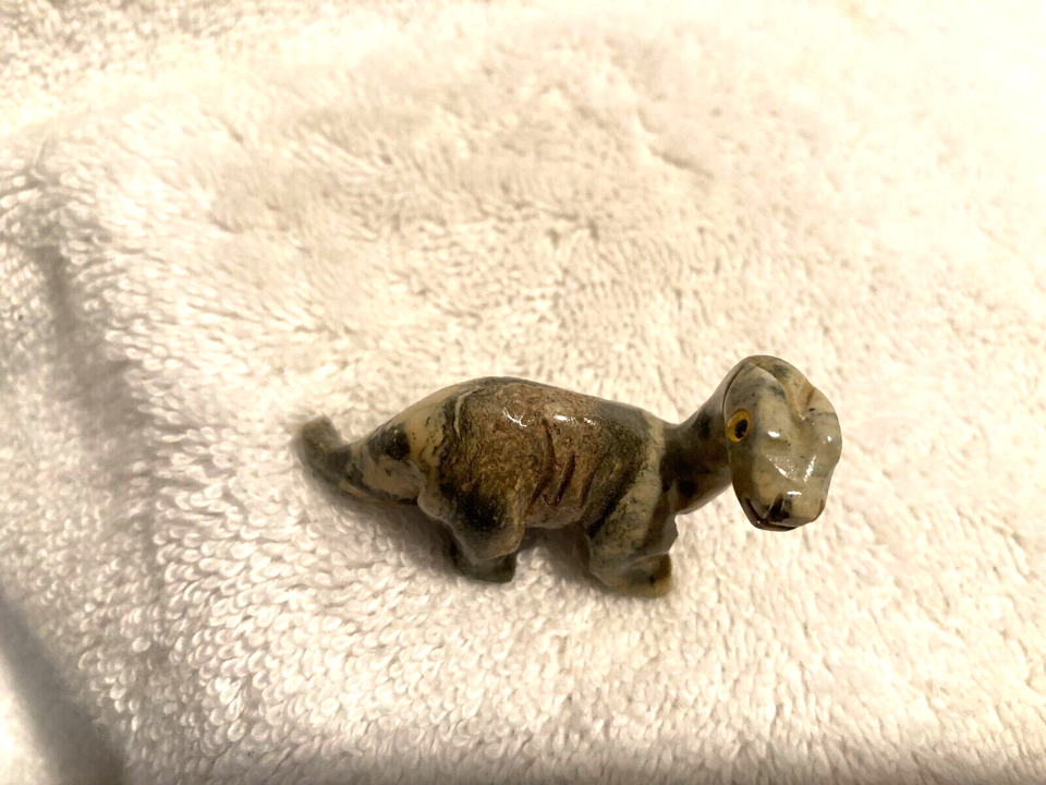 Peruvian Soapstone Hand Carved Brontosaurus Dinosaur Figurine 1 1/4" Tx ...
