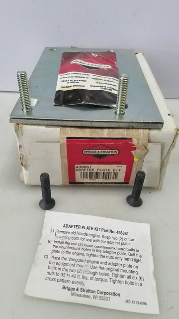 Briggs & Stratton 498861 Adapter Plate Kit Bs3 for sale online | eBay