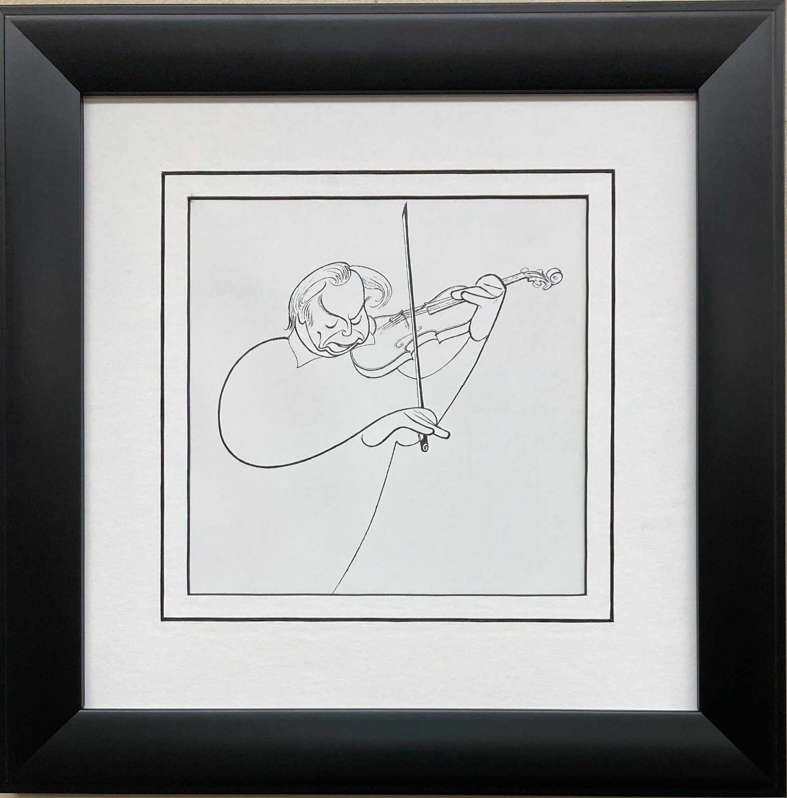 Al Hirschfeld "Isaac Stern 1989" CUSTOM FRAMED ART Caricature Music ...