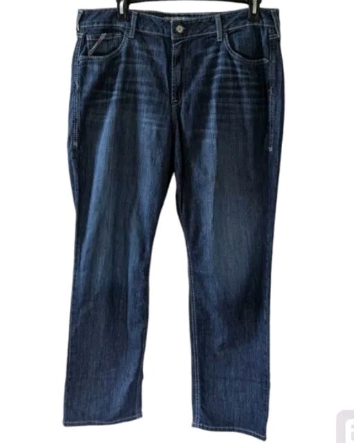 Ariat Dura Stretch Jeans Sz 34 Avelyn Straight Leg Medium Wash Denim ...