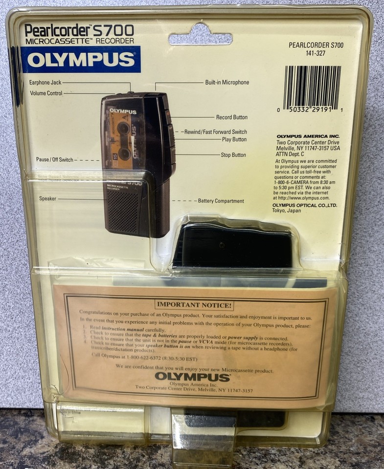 Olympus Pearlcorder S700 Microcassette Voice Tape Recorder Handheld New ...