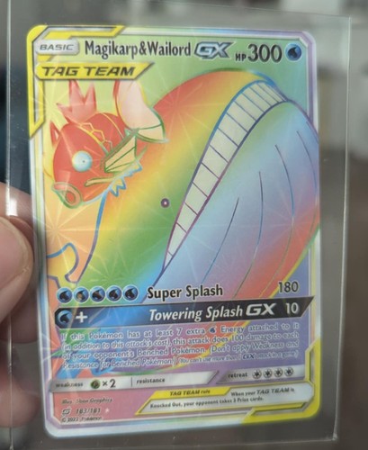 POKEMON SUN & MOON TEAM UP SECRET FULL ART/MAGIKARP & WAILORD 183/181 ...