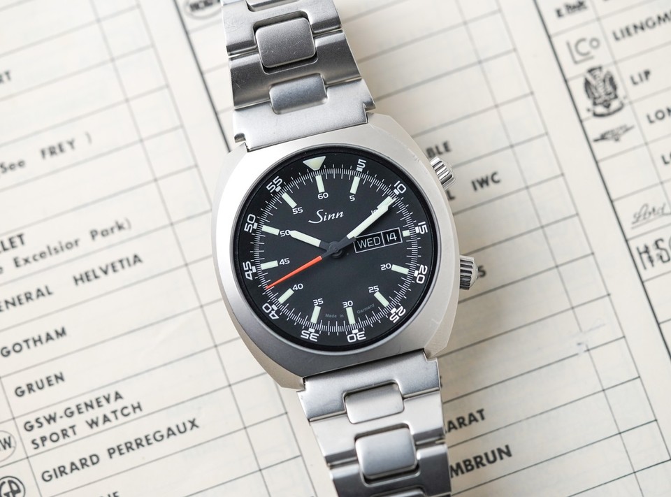 Sinn 240 Day Date St H-Link Bracelet Men's Automatic Dive Watch Steel ...