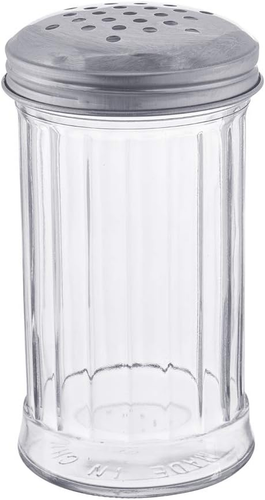 12-Ounce Glass Cheese Shaker with Stainless Steel Perforated Cap ...