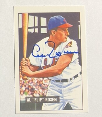 AL ROSEN 1951 Bowman (1986 CCG Reprint) #187 Baseball Card AUTO ...