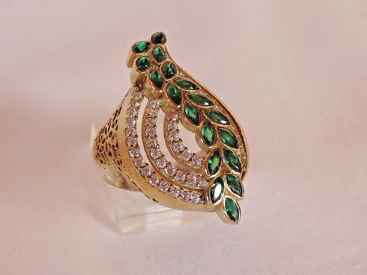 Traditional Hurrem Sultan Emerald Quartz 925 Silver Turkish