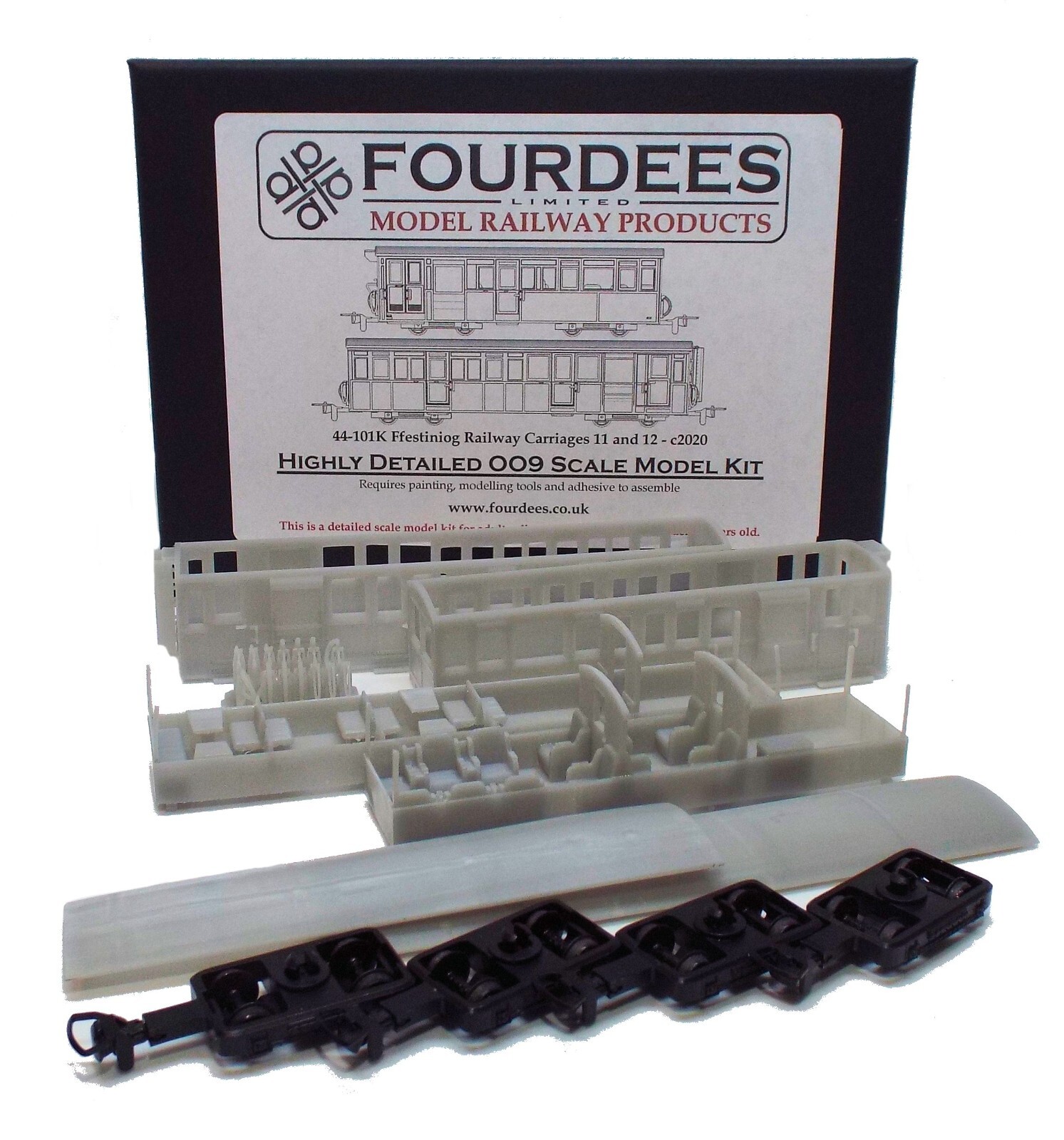 Fourdees Ltd Ffestiniog Railway Carriages 11 and 12 009 / OO9 Scale Kit ...
