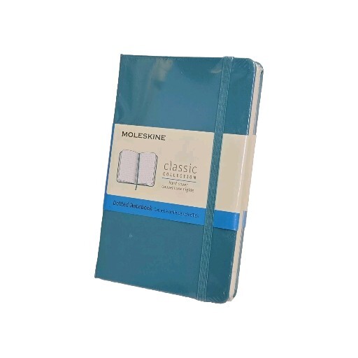 Moleskine Classic Notebook Teal Hard Cover Pocket Dotted Dot Grid 3.5x5 ...