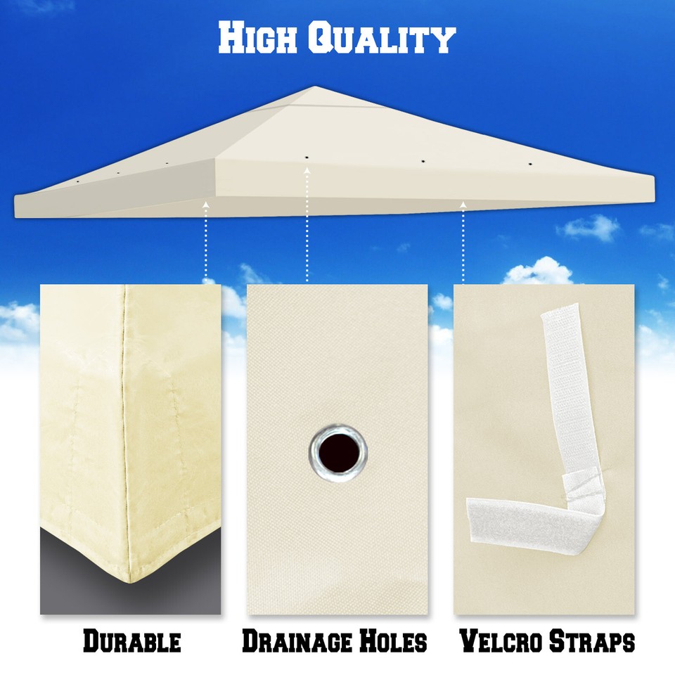 10'x10' Replacement Patio Pavilion Canopy Top Gazebo Tent Sunshade ...