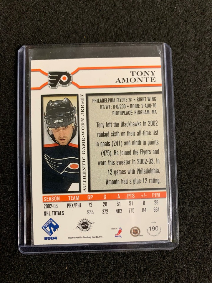 2003-04 Pacific Private Stock Game Jersey 19/50 Red Tony Amonte #190 ...