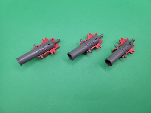 3 Authentic LEGO Part Piece Minifig Non-Shooting Cannon Base & Cannons ...