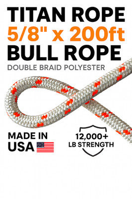 5/8 in x 200 ft Arborist Bull Rope – 12,000 lb Double Braid Polyester ...