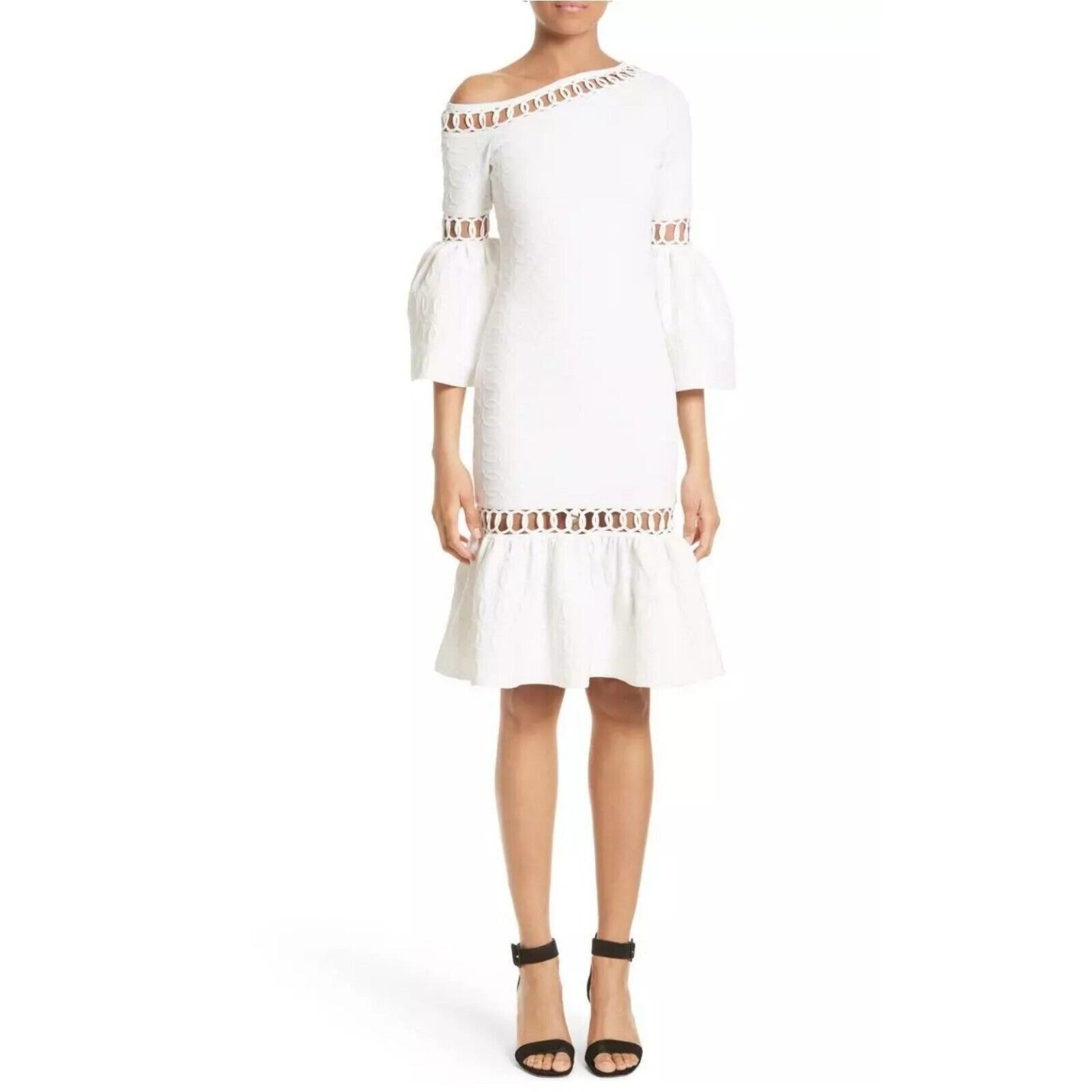 Jonathan Simkhai Dress White One-Shoulder Chain Link … - Gem